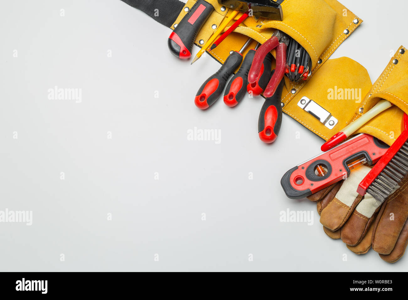 Many Tools on white background Stock Photo - Alamy