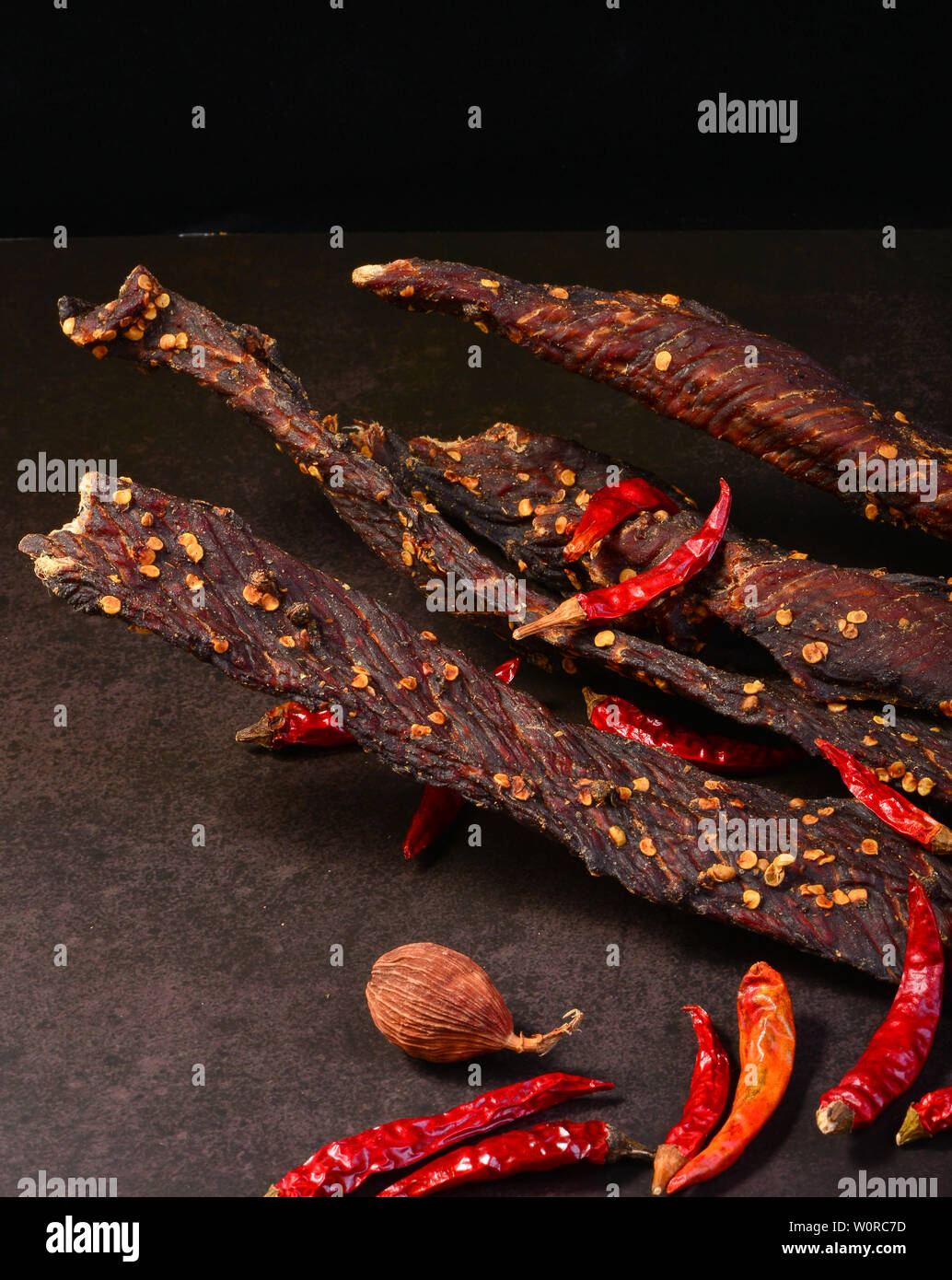 Air-dried hand-torn beef HD picture Stock Photo - Alamy