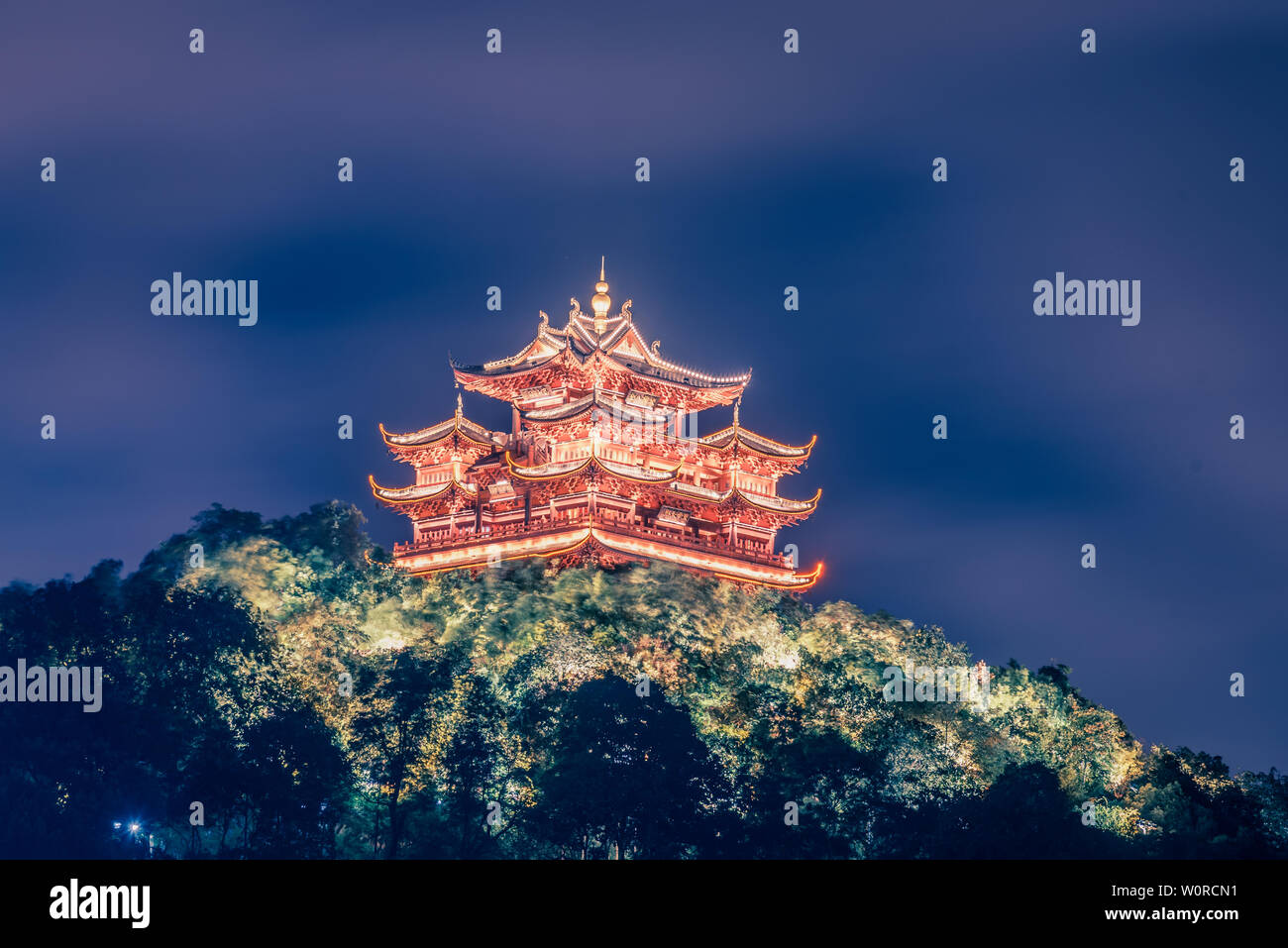 Hangzhou Cheng Huang Pavilion Stock Photo - Alamy