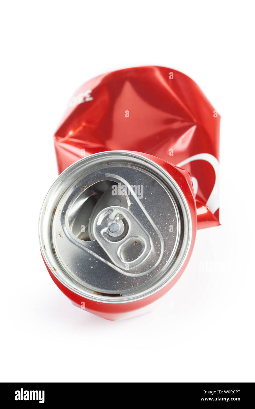 Compressed cans isolated on a white background Stock Photo - Alamy