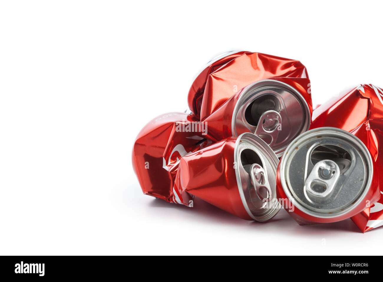 Compressed cans isolated on a white background Stock Photo - Alamy