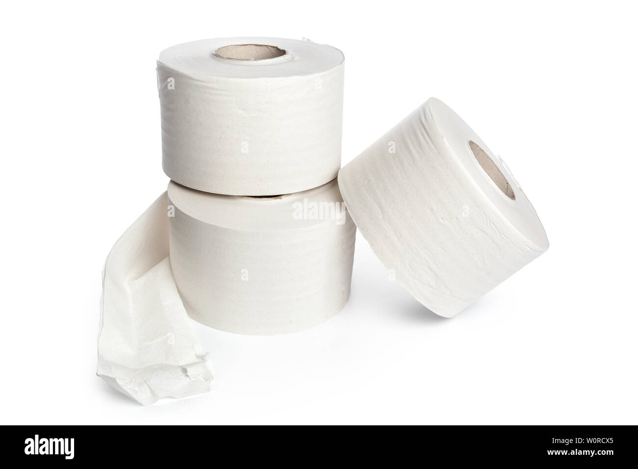 toilet paper on white background Stock Photo - Alamy