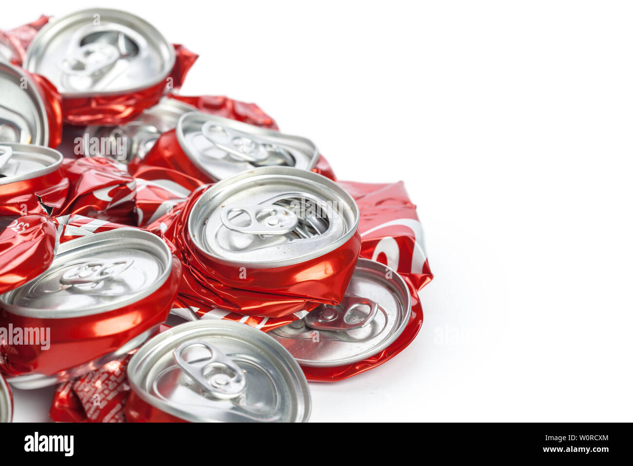 Compressed cans isolated on a white background Stock Photo - Alamy