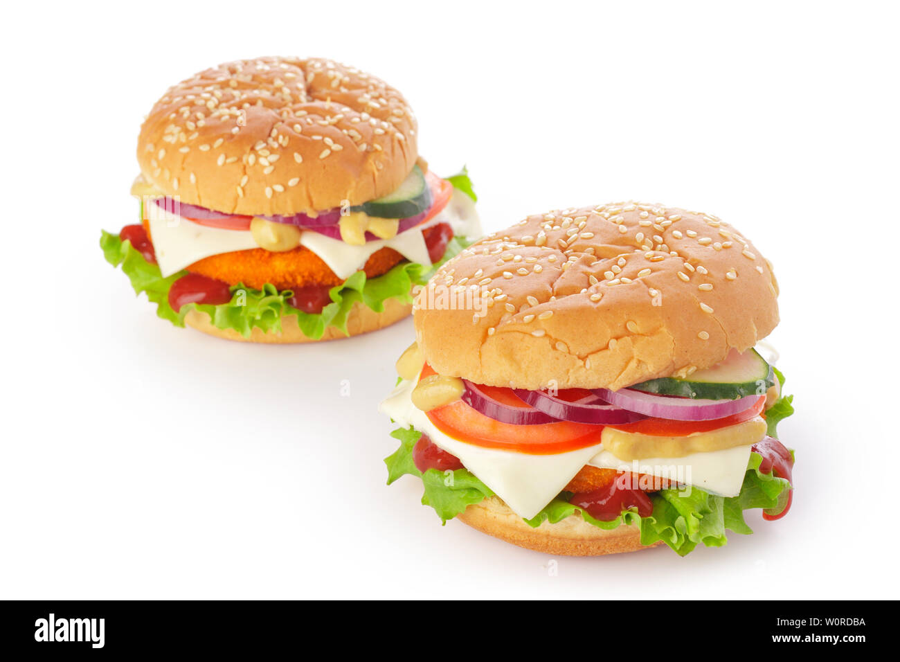 burger on white background Stock Photo - Alamy