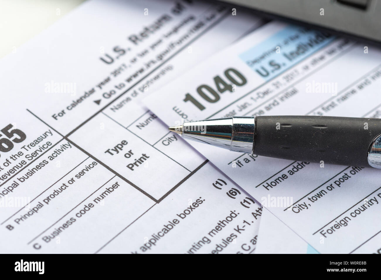 Tax forms, close up Stock Photo - Alamy