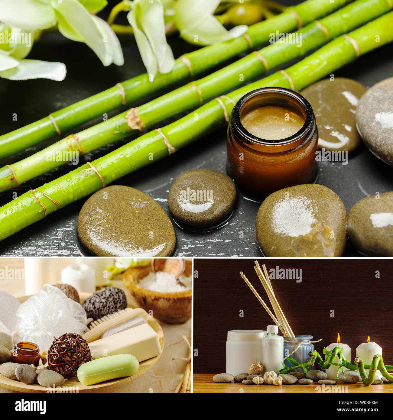 spa concept, collage Stock Photo - Alamy