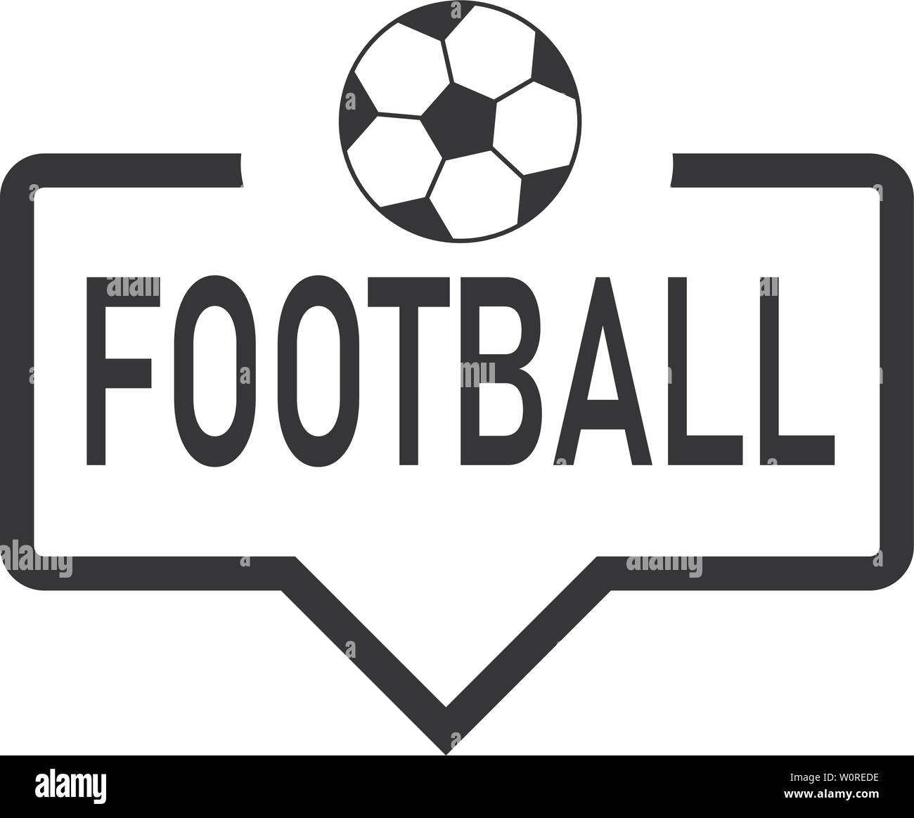 Football Speech bubble with icon, isolated. Flat design on white ...