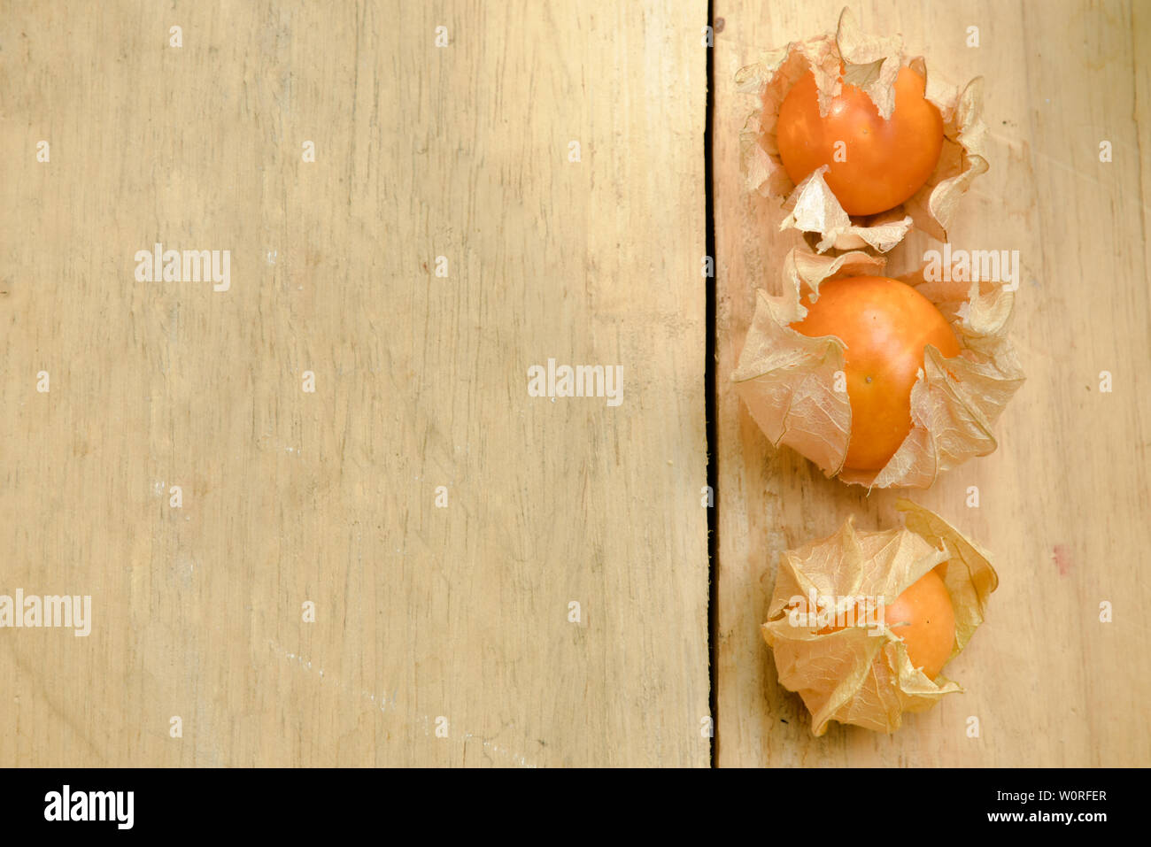 Top view and close up orange organic cape gooseberry fruit Stock Photo ...