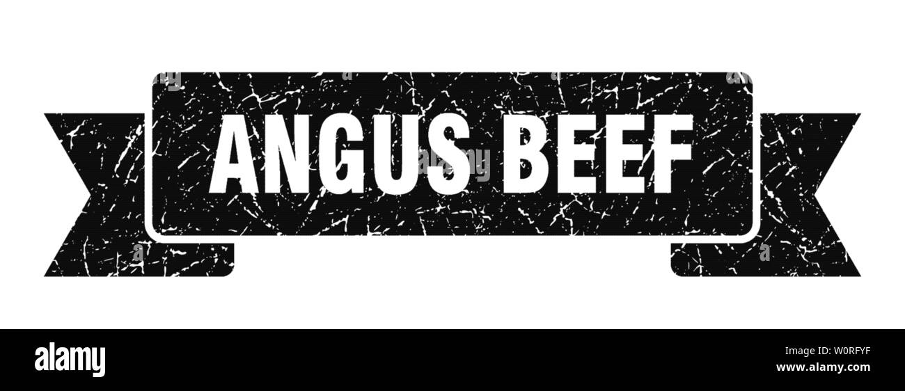 angus beef grunge ribbon. angus beef sign. angus beef banner Stock ...