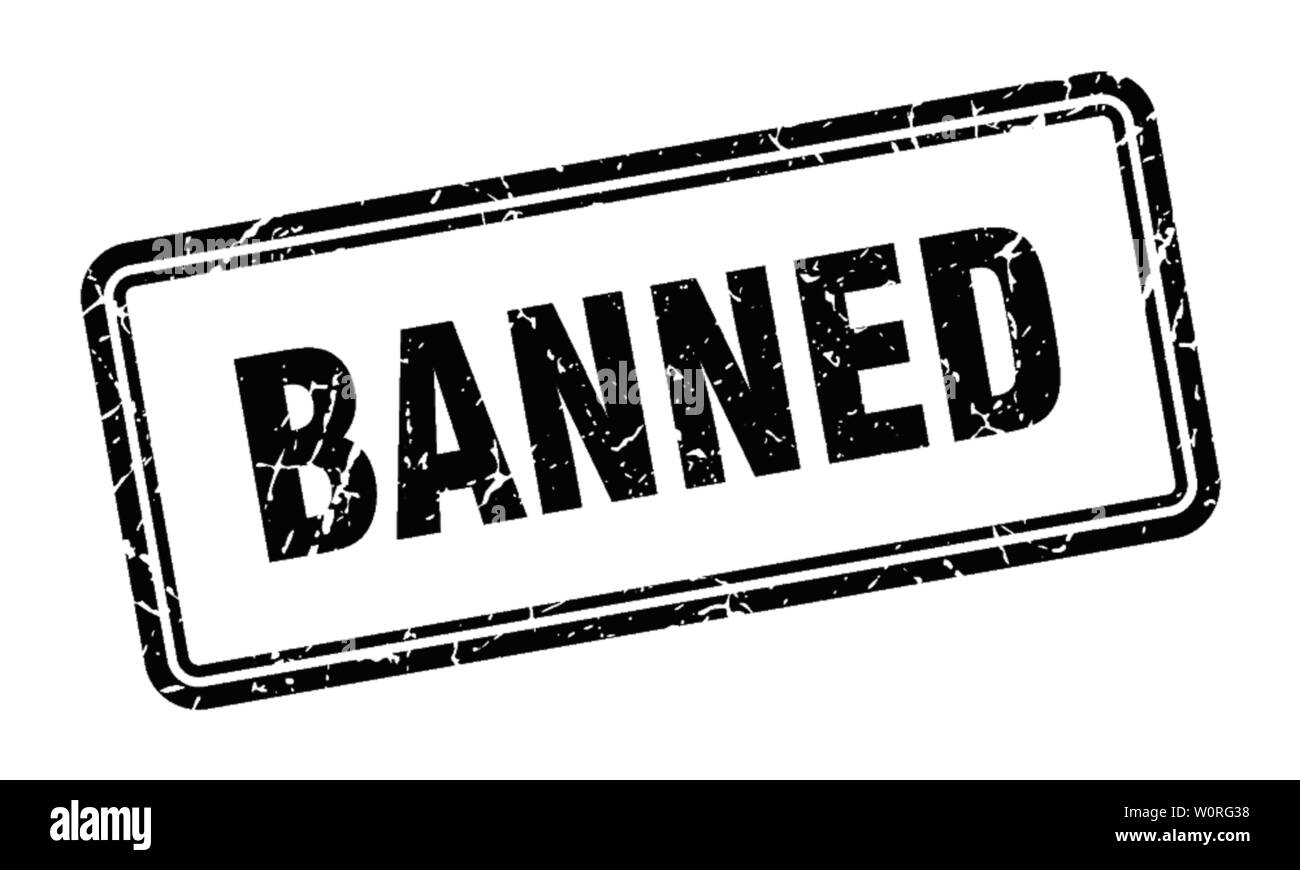 banned stamp. banned square grunge sign. banned Stock Vector Image ...