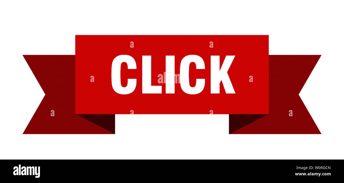 click ribbon. click isolated sign. click banner Stock Vector Image ...