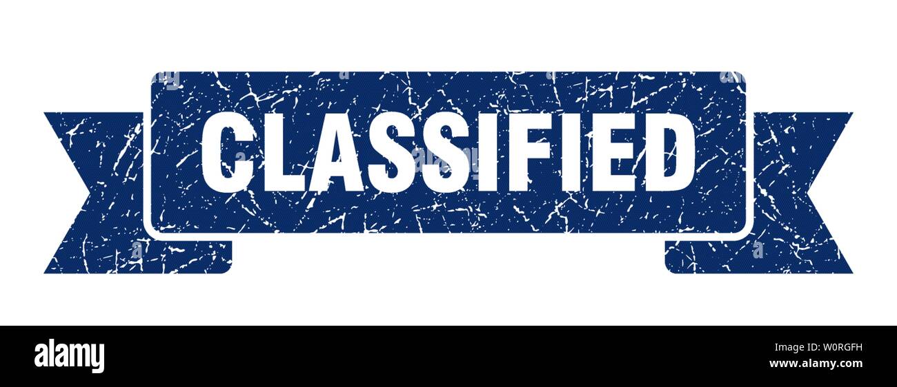 classified grunge ribbon. classified sign. classified banner Stock ...