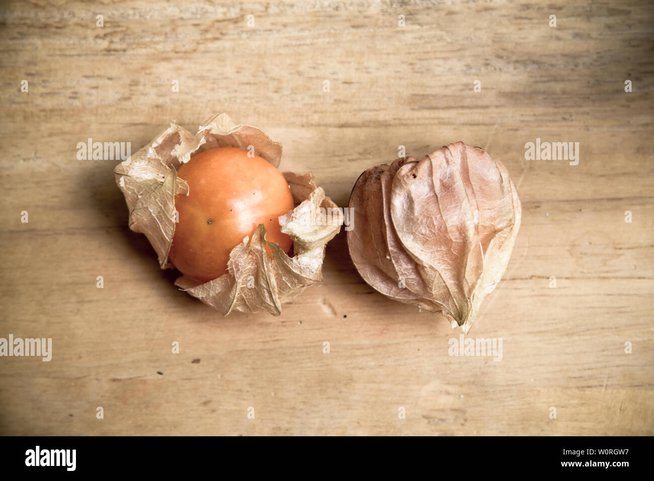 Top view and close up orange organic cape gooseberry fruit Stock Photo ...