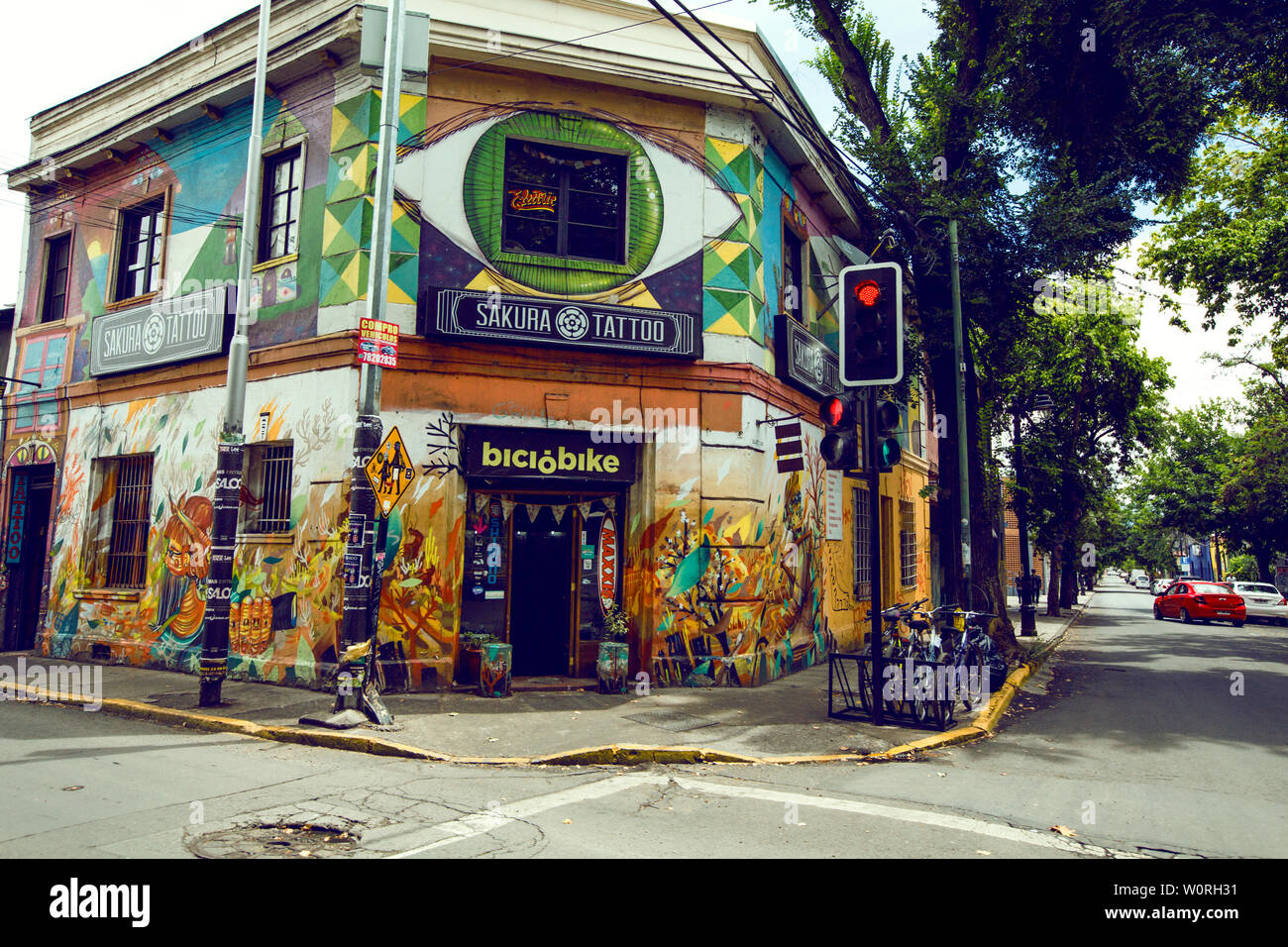 South America, South America, Chile, Santiago, city, street, station ...