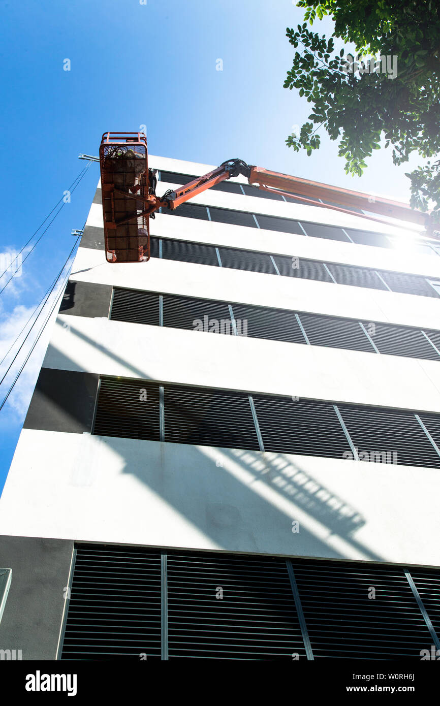 Construction Gondola at the Building Site Stock Photo - Alamy