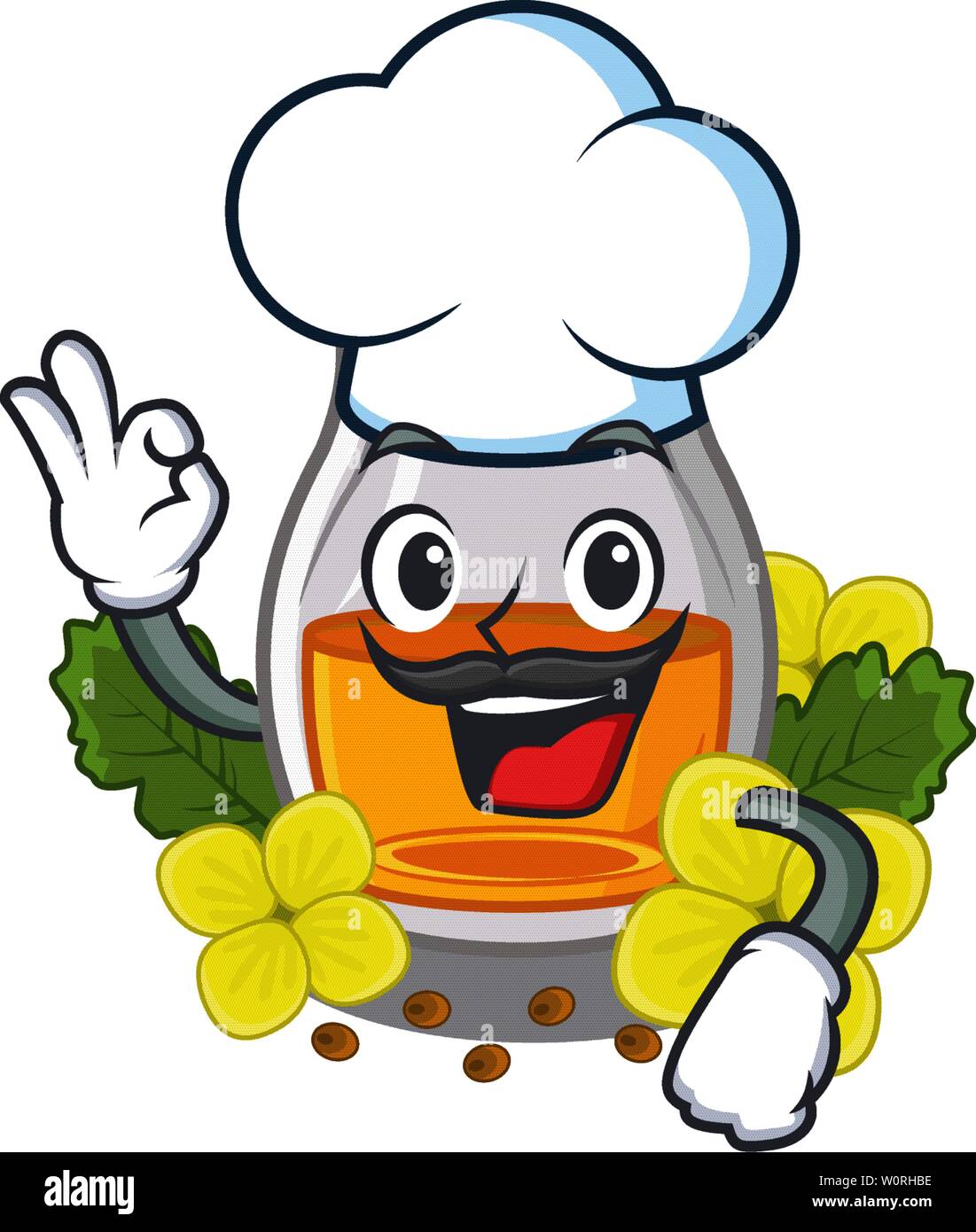 Chef mustard oil isolated with the character Stock Vector Image & Art ...