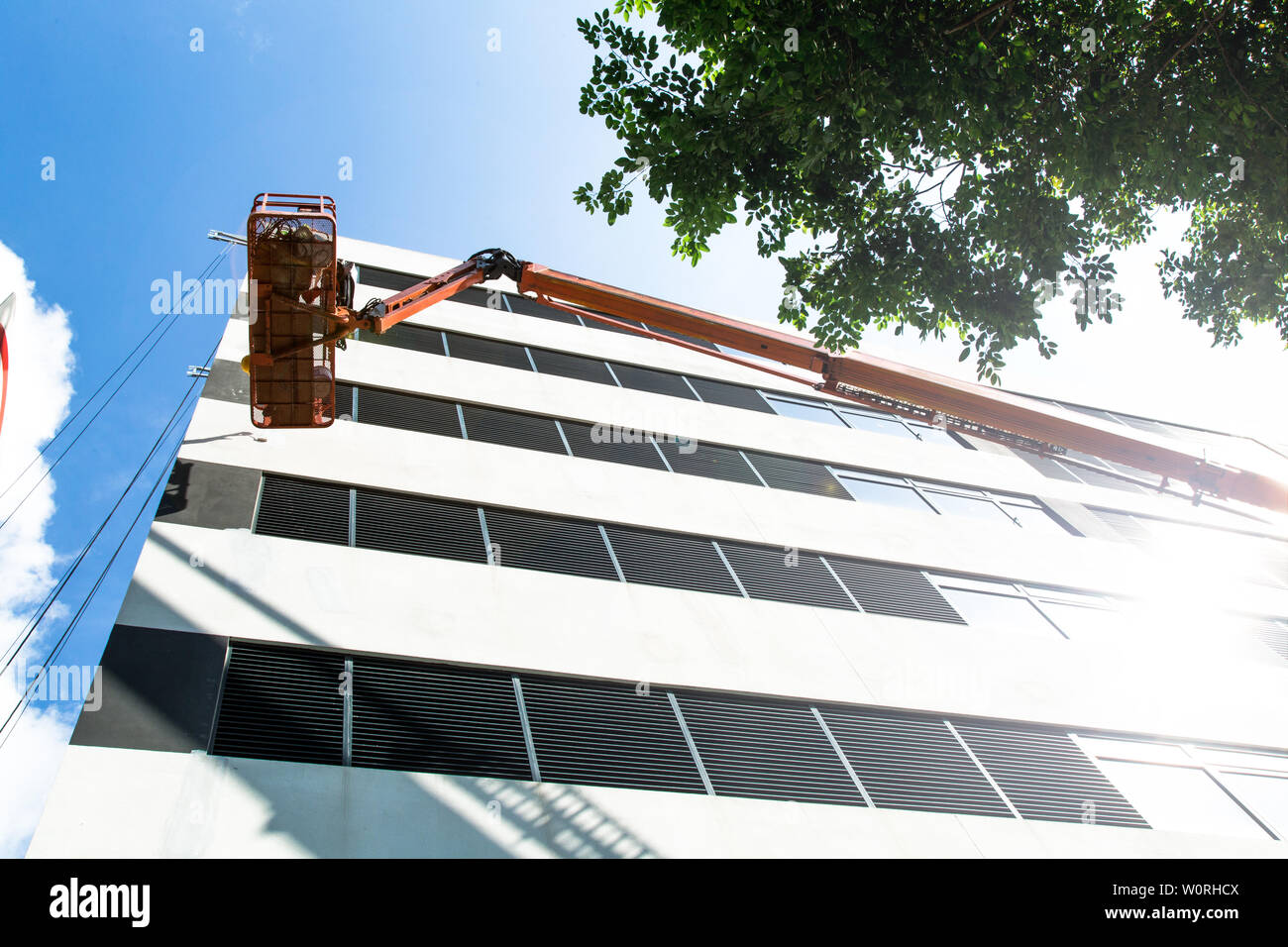 Construction Gondola at the Building Site Stock Photo - Alamy