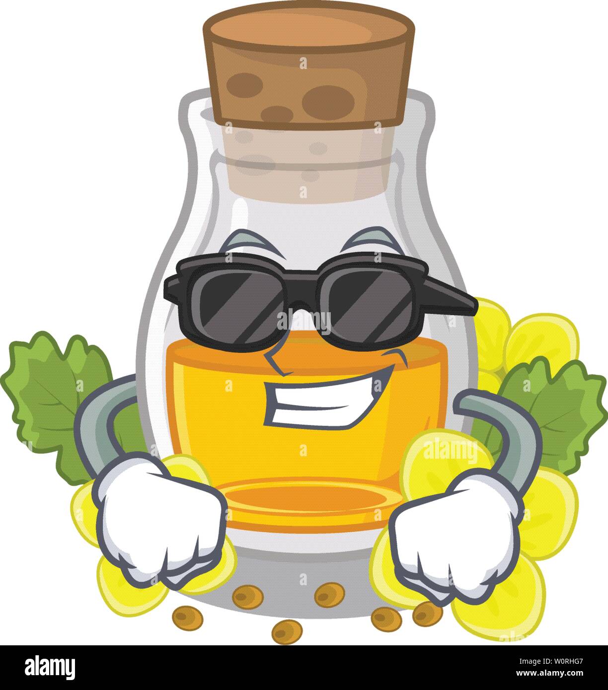 Super cool mustard oil isolated with the character Stock Vector Image ...