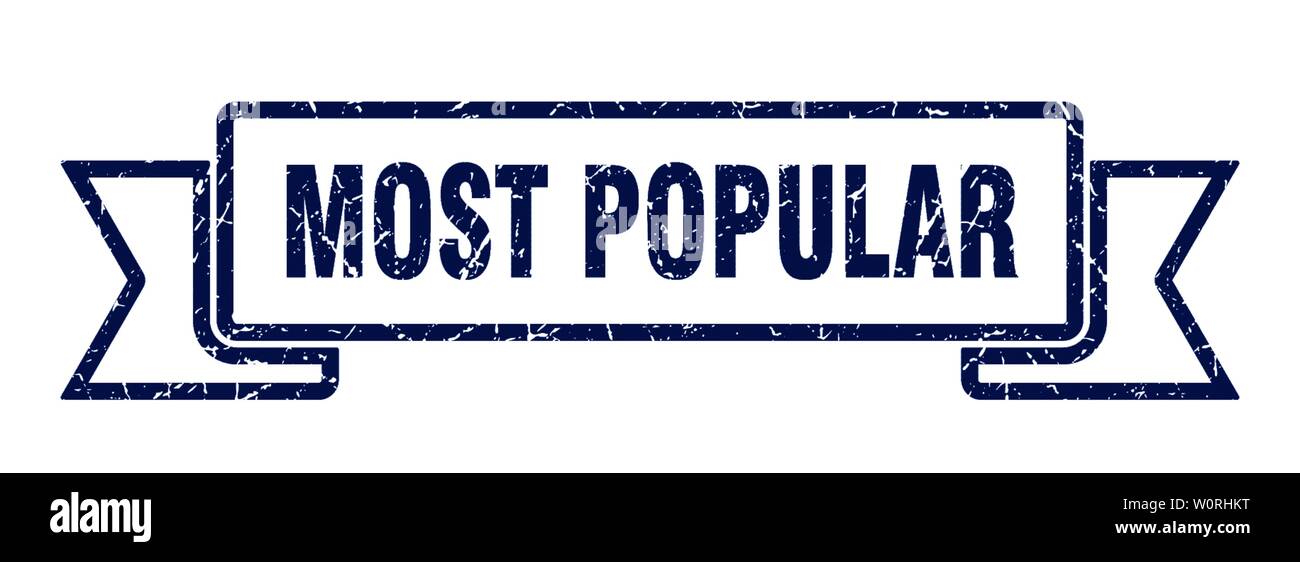 most popular grunge ribbon. most popular sign. most popular banner ...