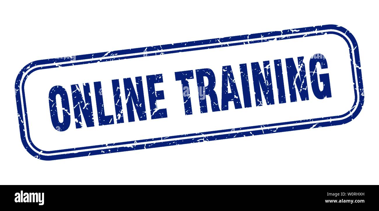 online training stamp. online training square grunge sign. online ...