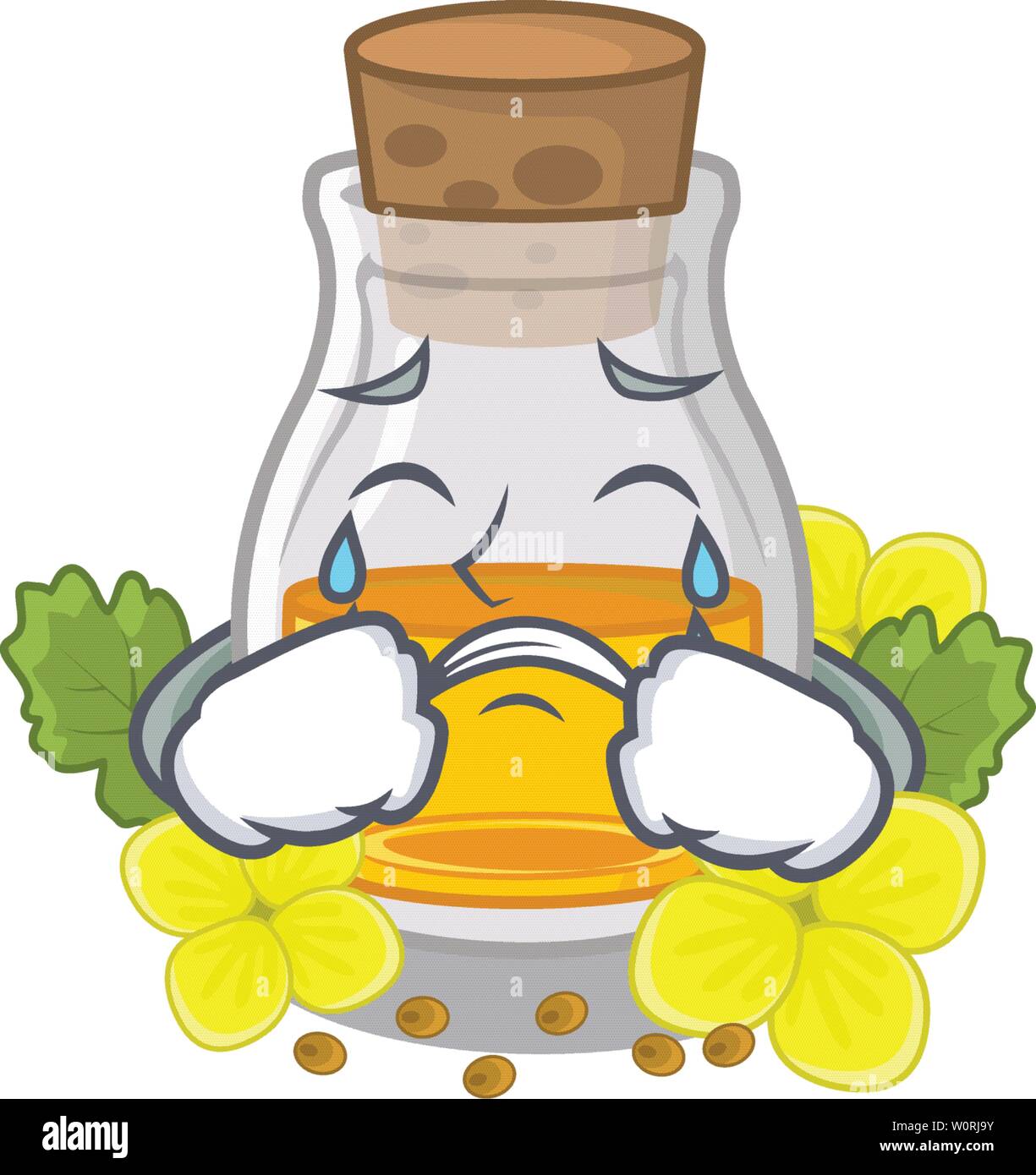 Crying mustard oil wrapped in mascot box Stock Vector Image & Art - Alamy