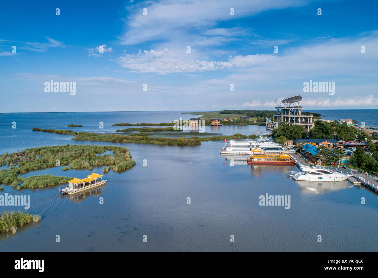 Autumn scenery of Xingkai Lake, China-Russia border lake Stock Photo ...