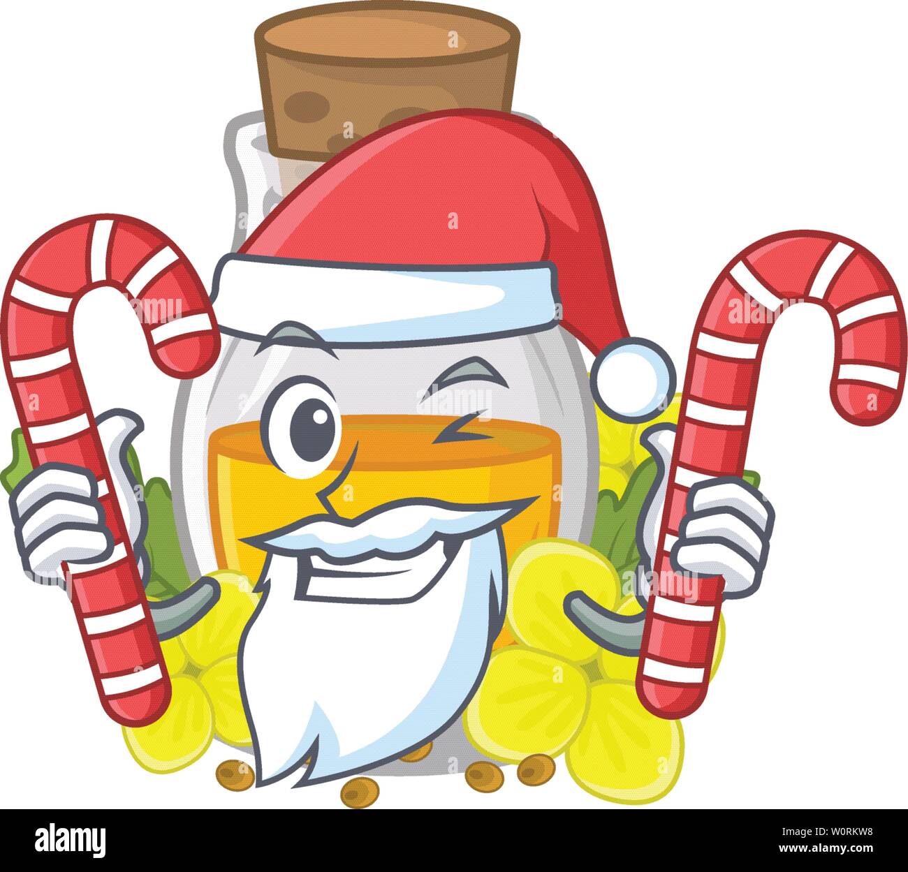 Santa with candy mustard oil in the cartoon shape Stock Vector Image ...