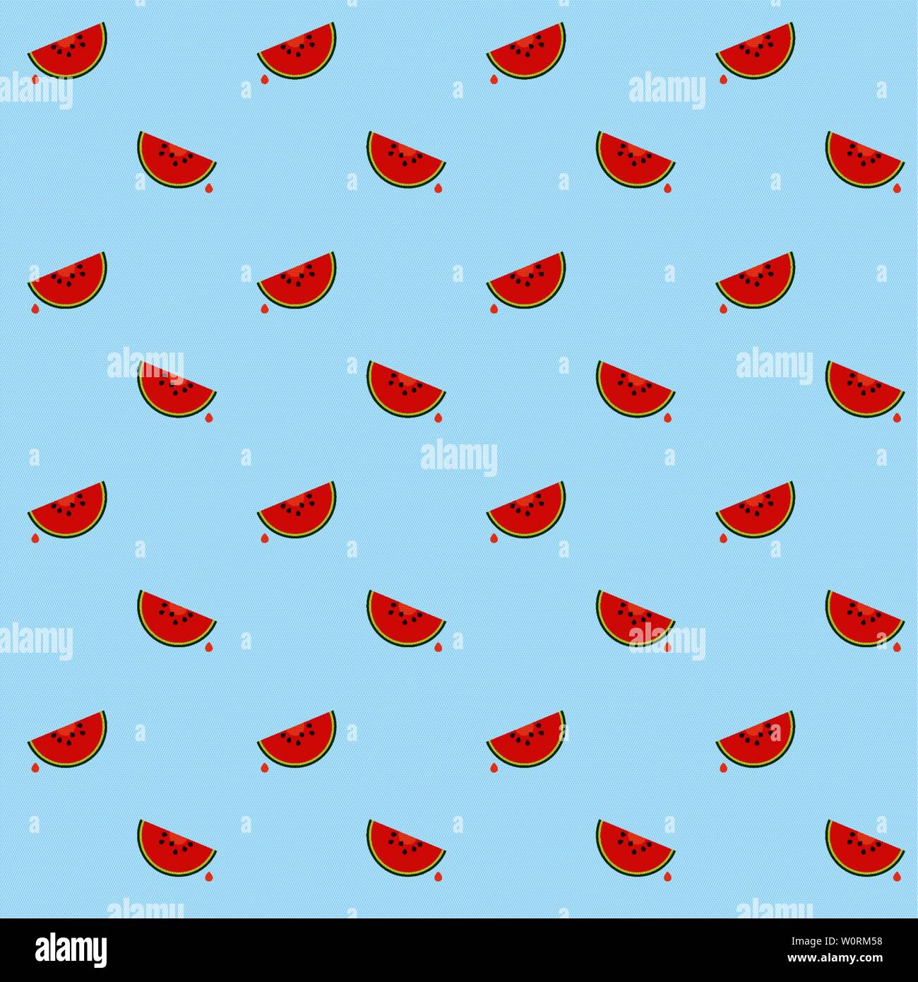 Seamless pattern of watermelon pieces vector background illustration ...