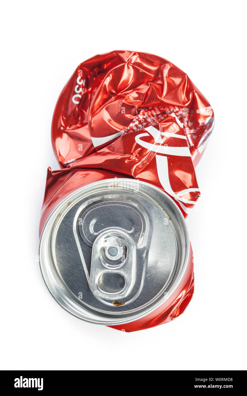 Compressed cans isolated on a white background Stock Photo - Alamy