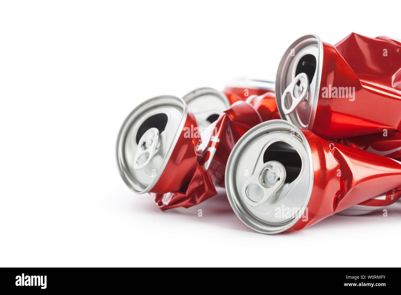 Compressed cans isolated on a white background Stock Photo - Alamy