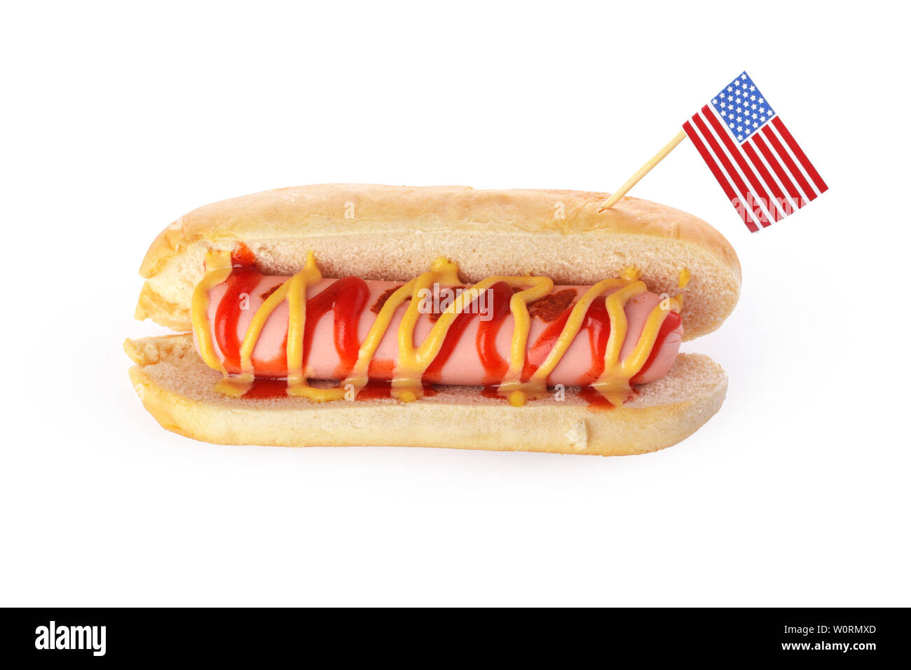 Fresh hot dog isolated on white Stock Photo - Alamy