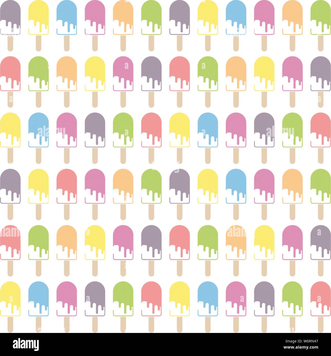 Seamless pattern of pastel colored popsicles vector illustration Stock ...