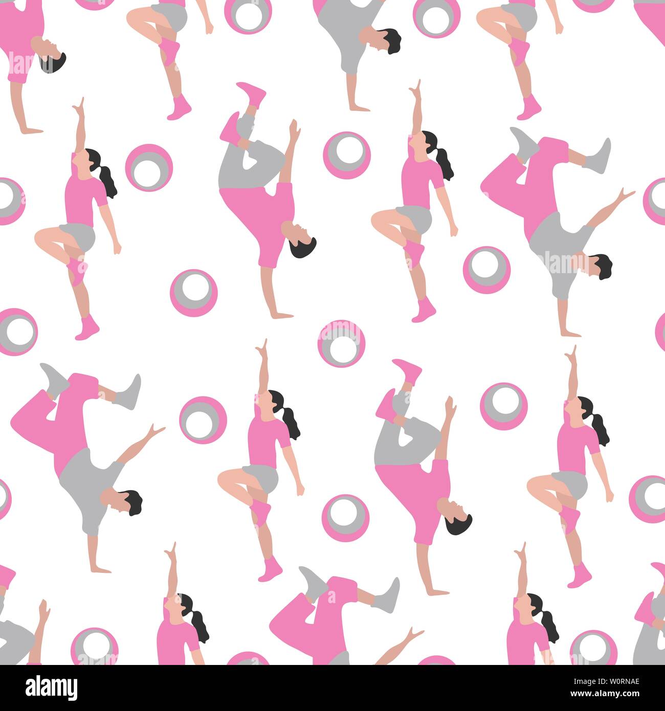 Vector seamless pattern with dancing people. Dance party, competition ...