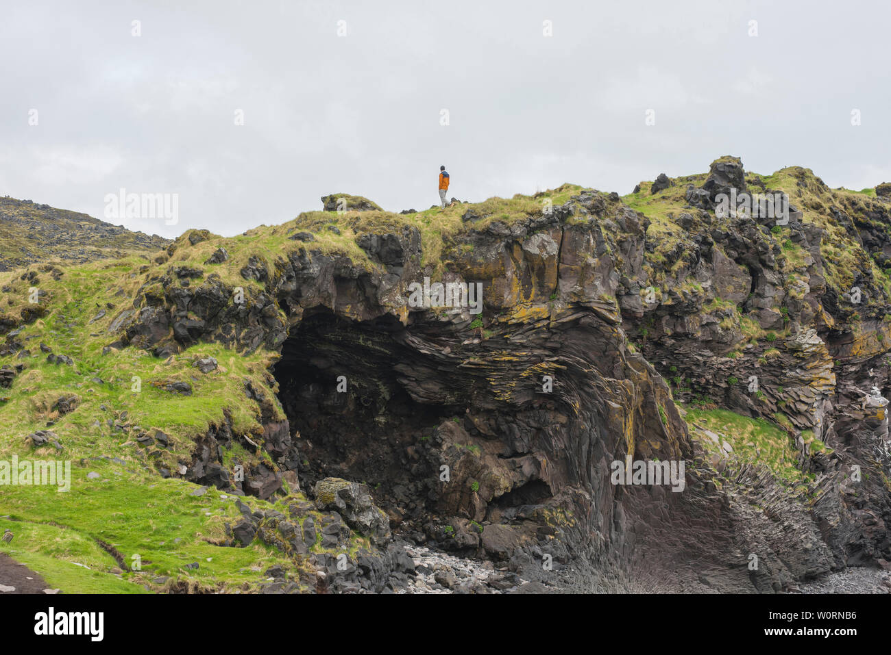 Londrangar Basalt Cliffs in Iceland, Snaefellsnes Peninsula on the ...