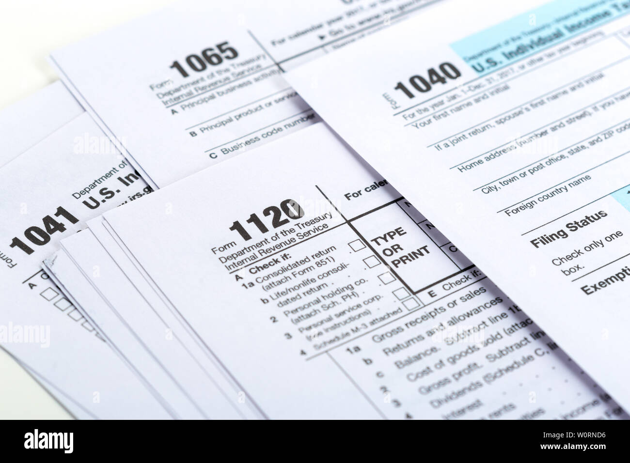 Tax forms, close up Stock Photo - Alamy
