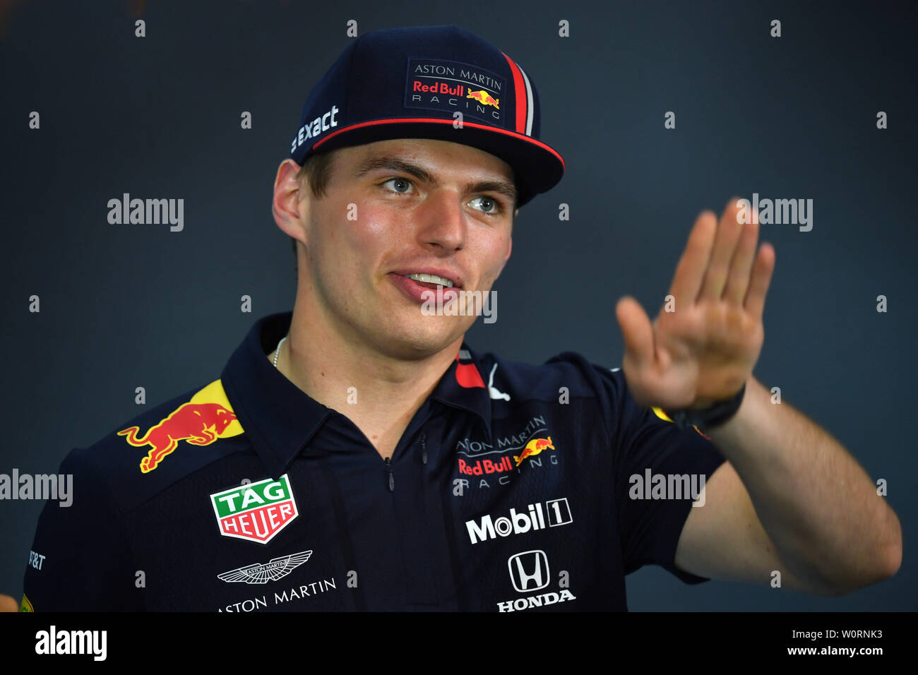 Max VERSTAPPEN, BEL (Aston Martin Red Bull Racing), gesture. Action ...