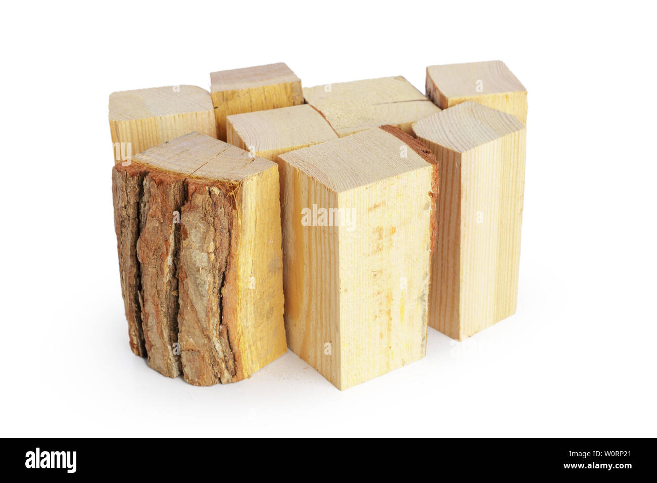 Compacted Fireplace Wood Isolated