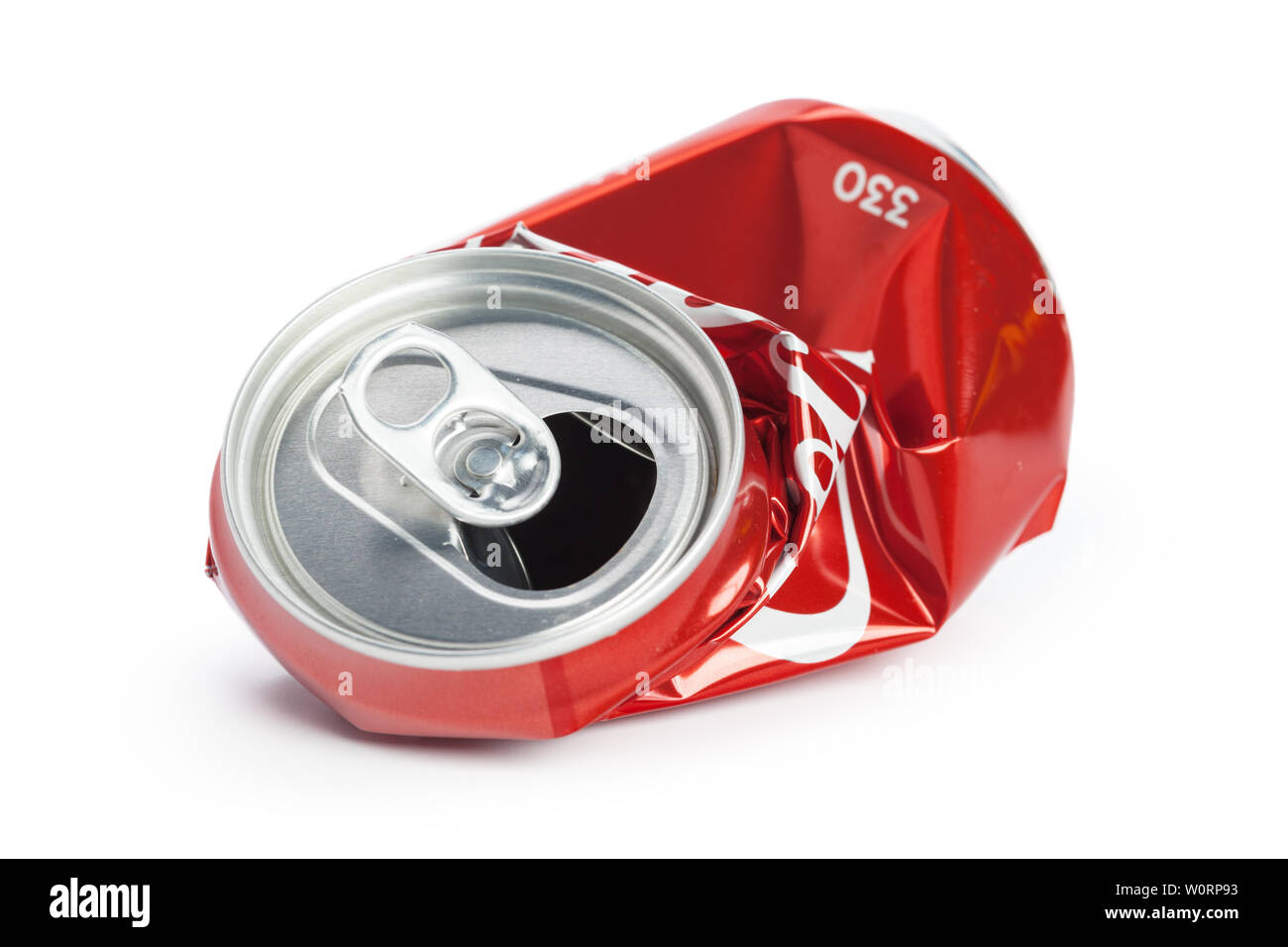 Compressed cans isolated on a white background Stock Photo - Alamy
