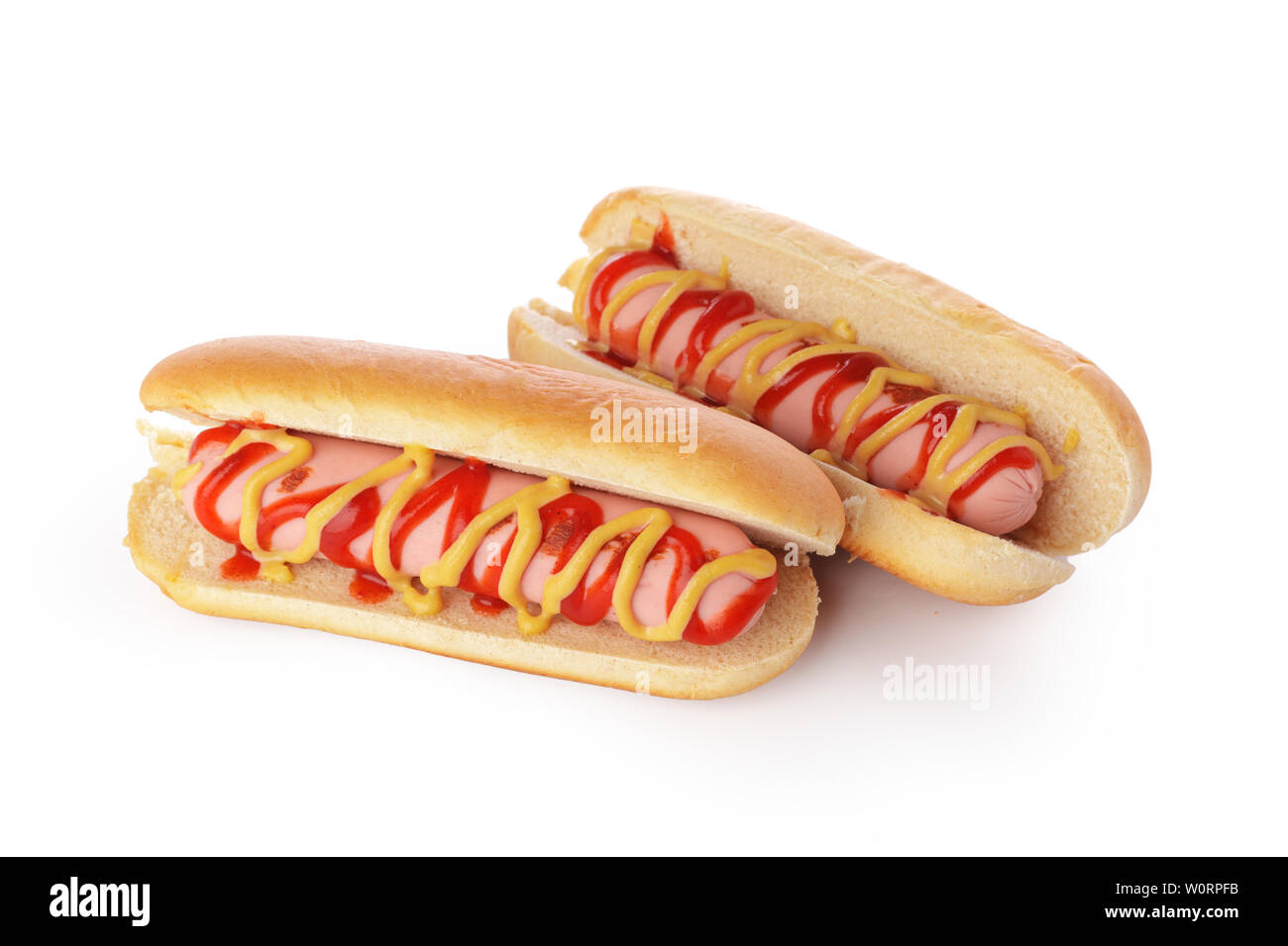 Fresh hot dog isolated on white Stock Photo - Alamy