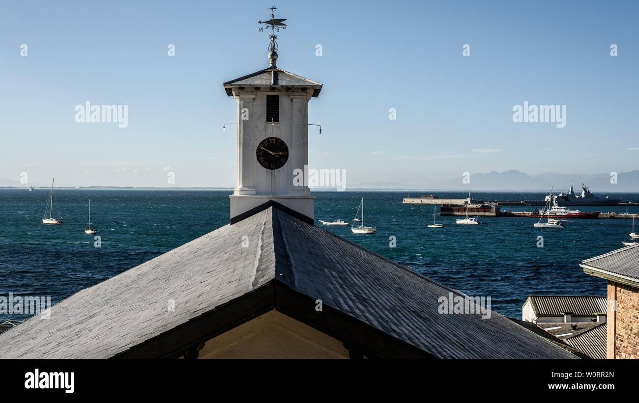 The clock tower of the Simons Town Naval museum on South Africa's Cape ...