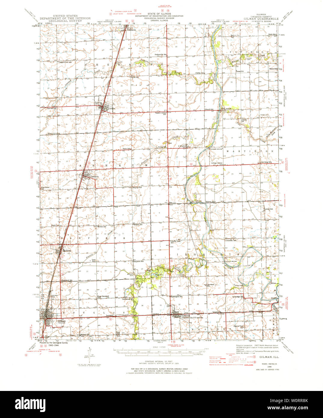 Gilman illinois map hi-res stock photography and images - Alamy