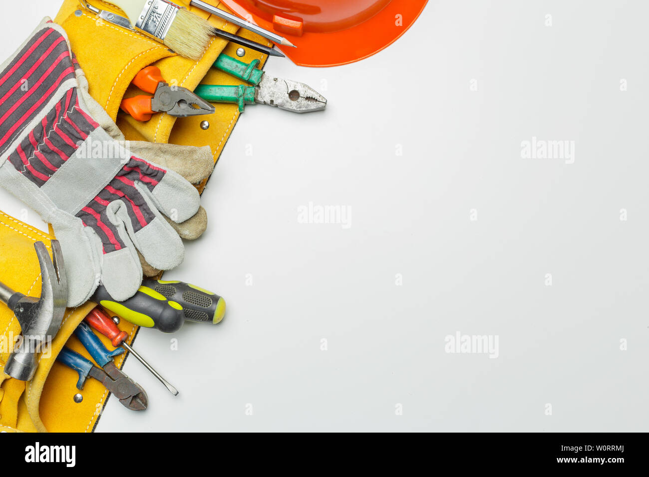 Many Tools on white background Stock Photo - Alamy