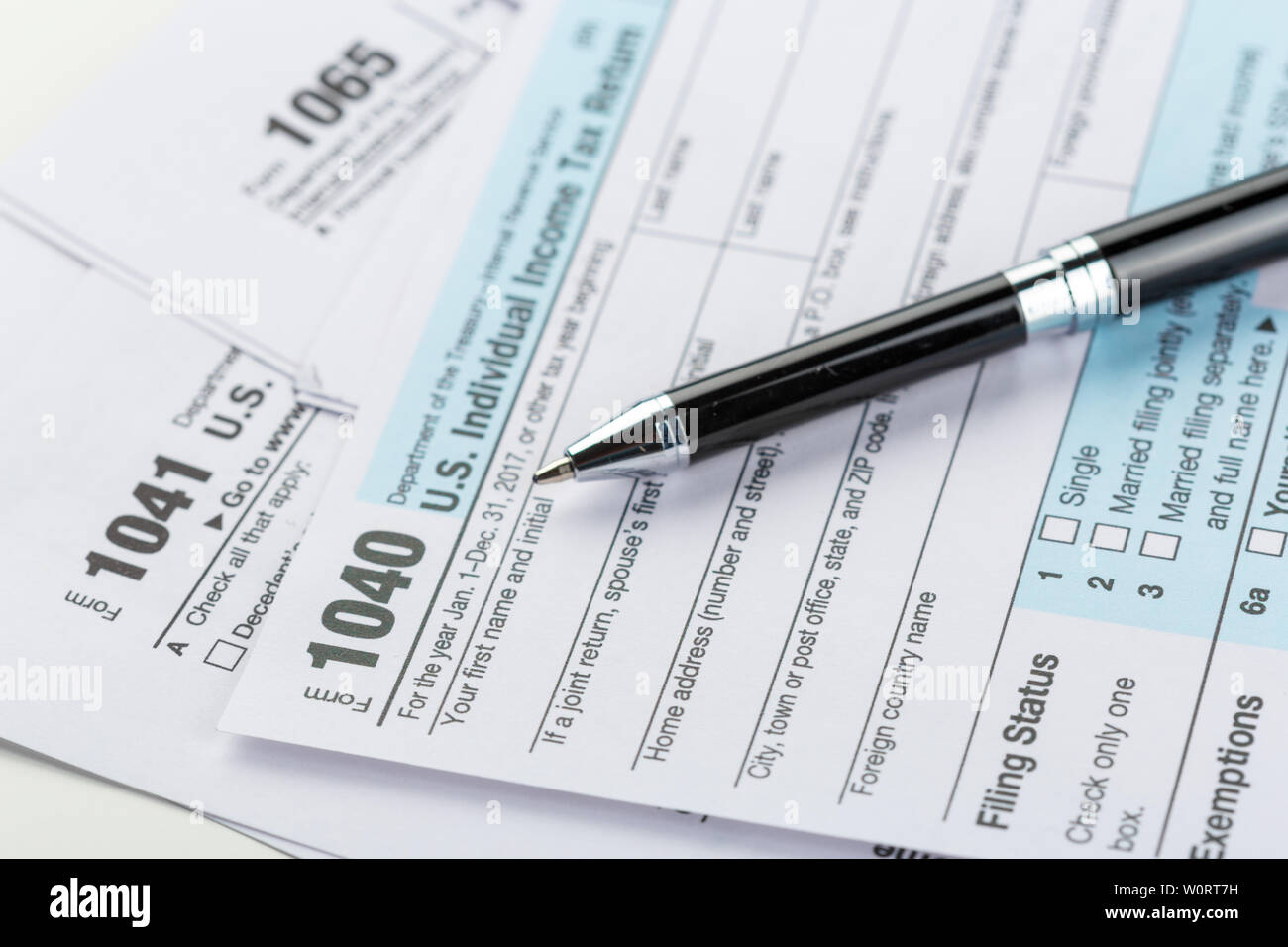 Tax forms, close up Stock Photo - Alamy