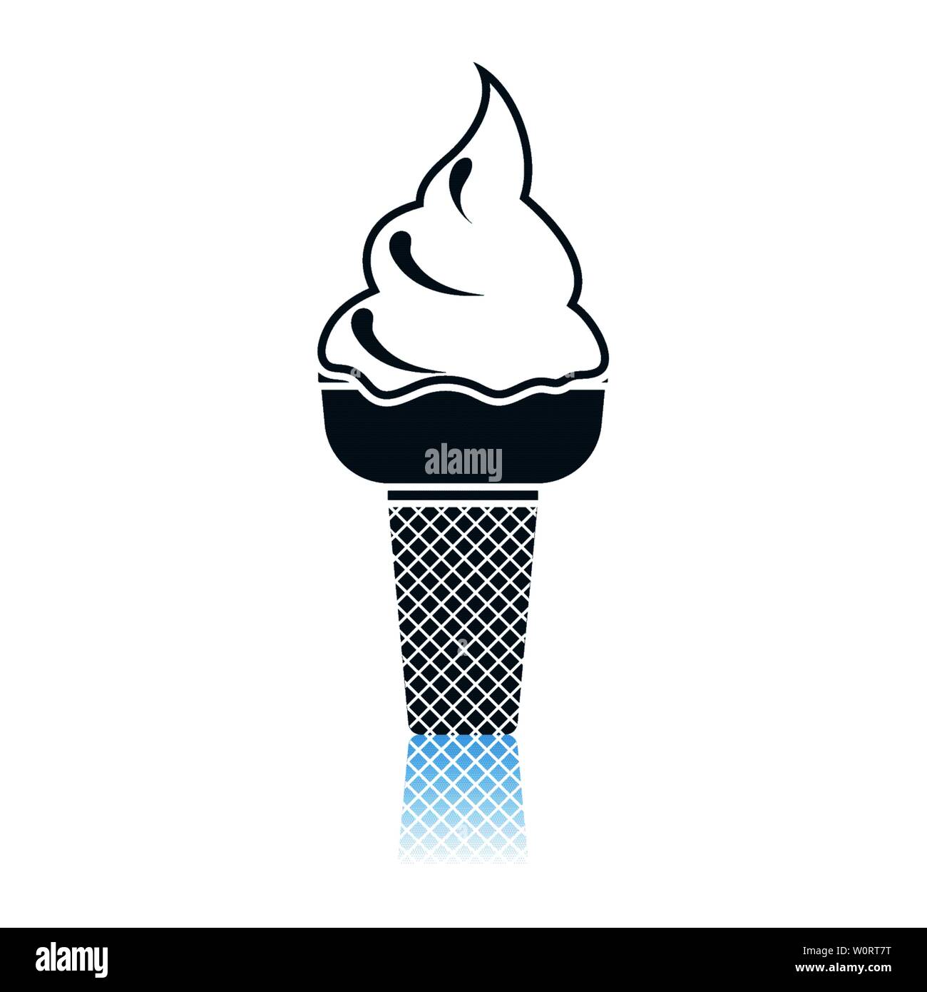 Ice Cream Icon. Shadow Reflection Design. Vector Illustration Stock ...