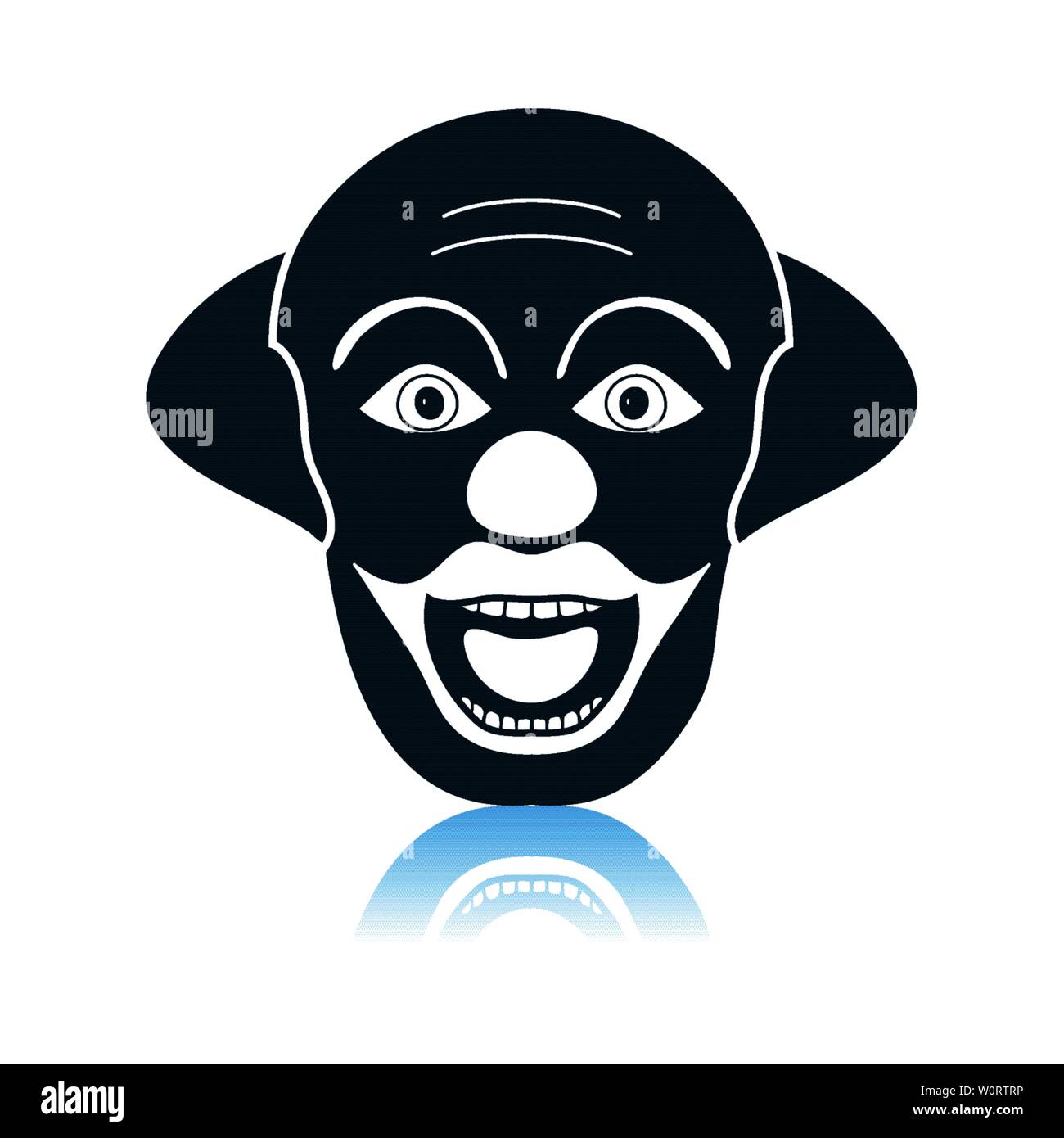 Party Clown Face Icon. Shadow Reflection Design. Vector Illustration ...