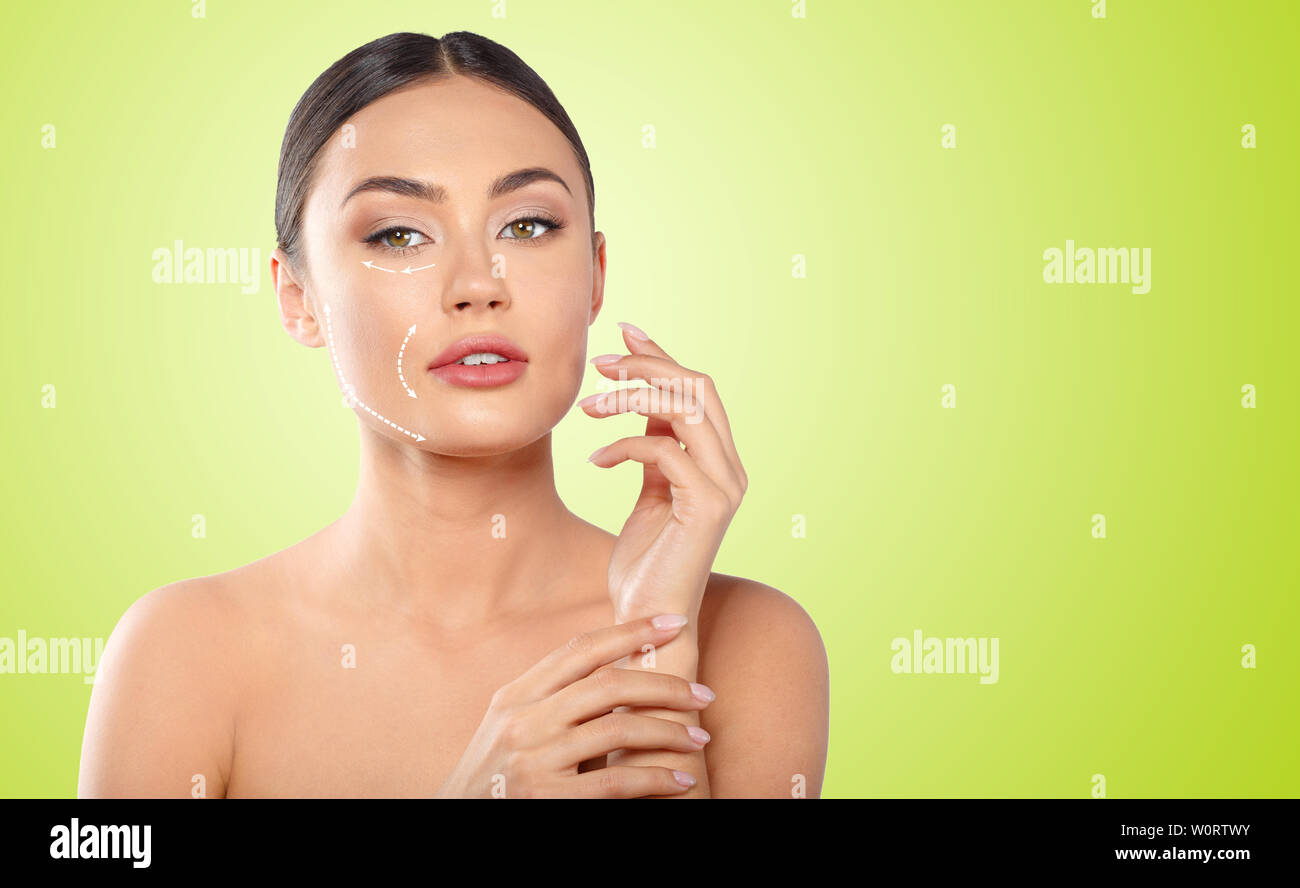 Dotted lines plastic surgery hi-res stock photography and images - Alamy