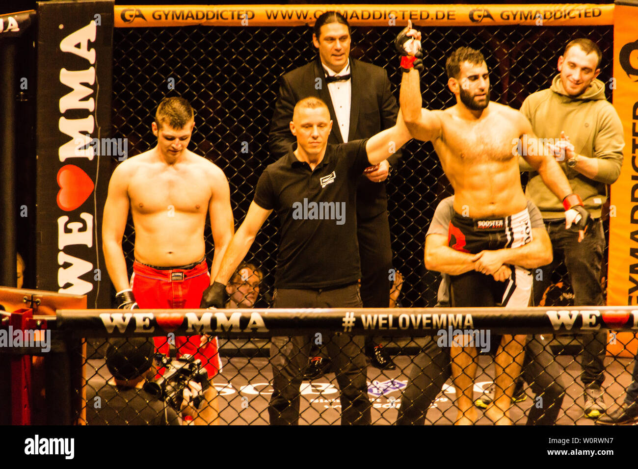 Hamburg, Germany - Nov 18th, 2017: The fight between Ali Ramadan and ...