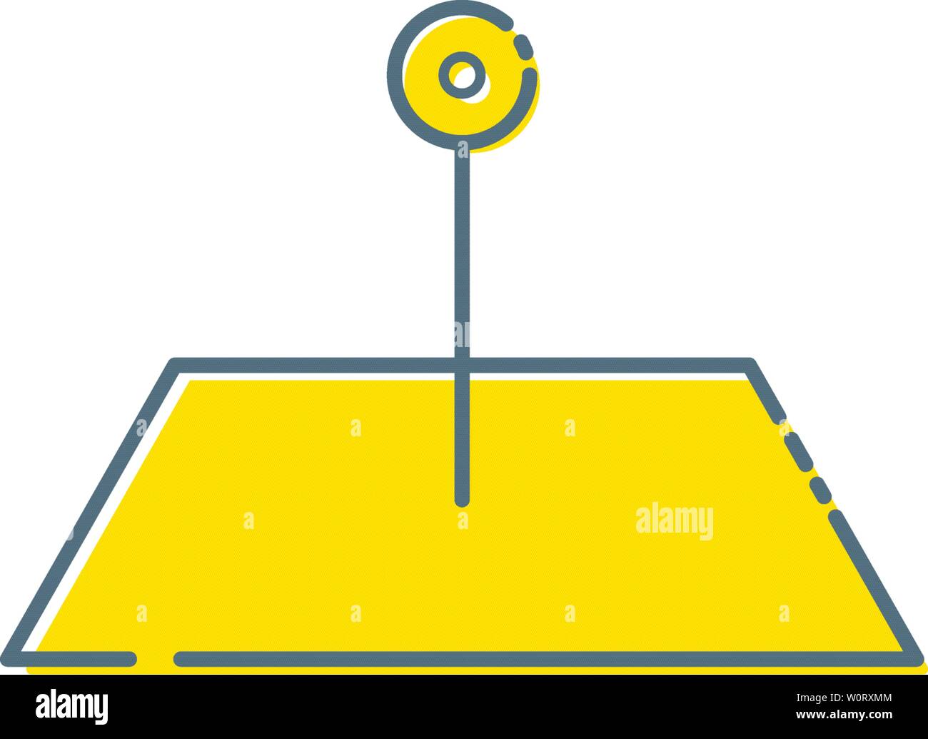 Flat design location map with yellow pin, label, marker. Vector ...