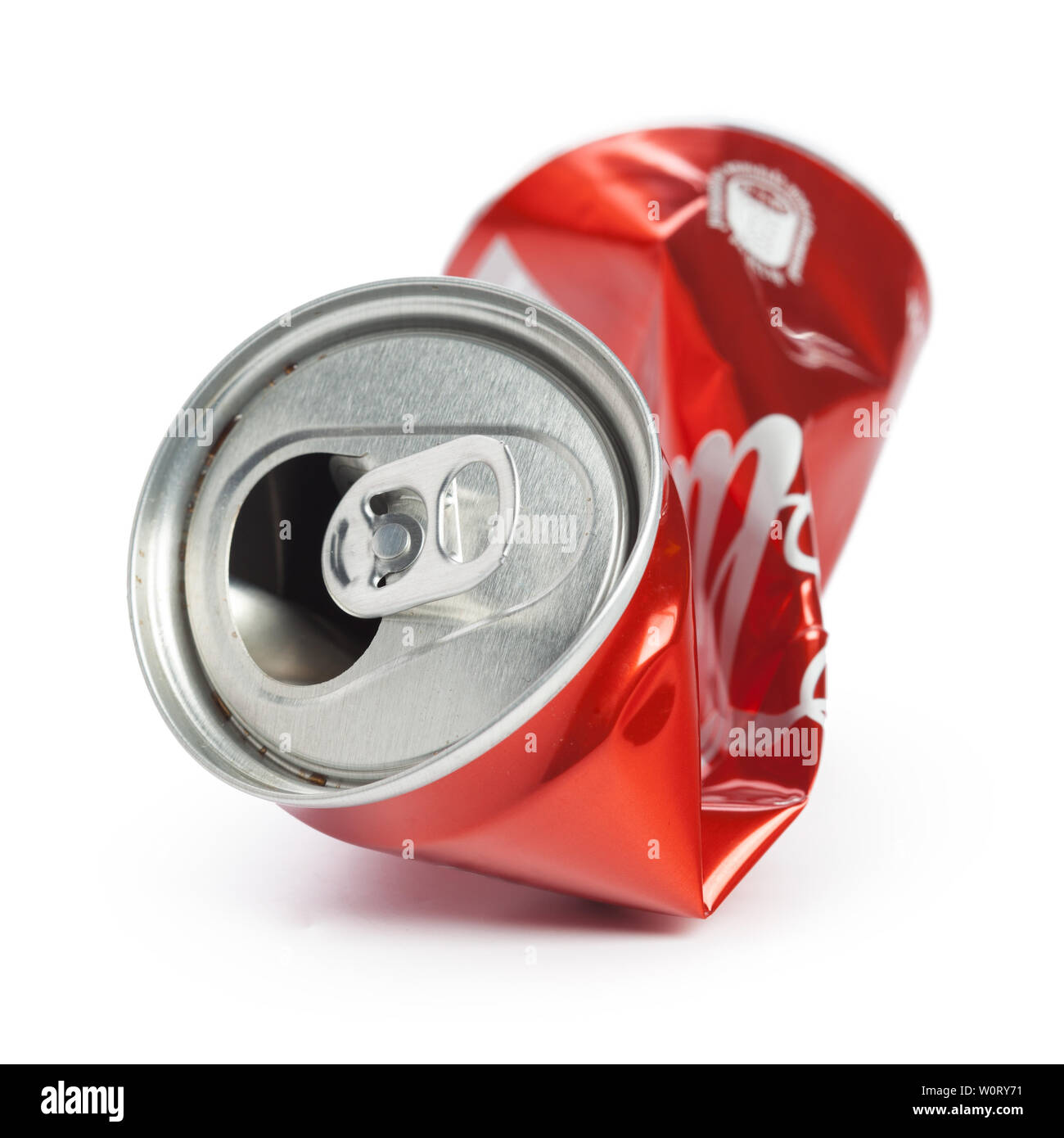 Compressed cans isolated on a white background Stock Photo - Alamy