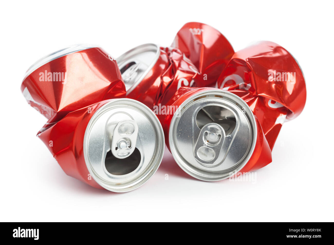 Compressed cans isolated on a white background Stock Photo - Alamy